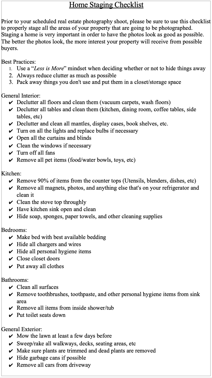 Free Home Staging Checklist to Give Realtors » Aryeo Blog